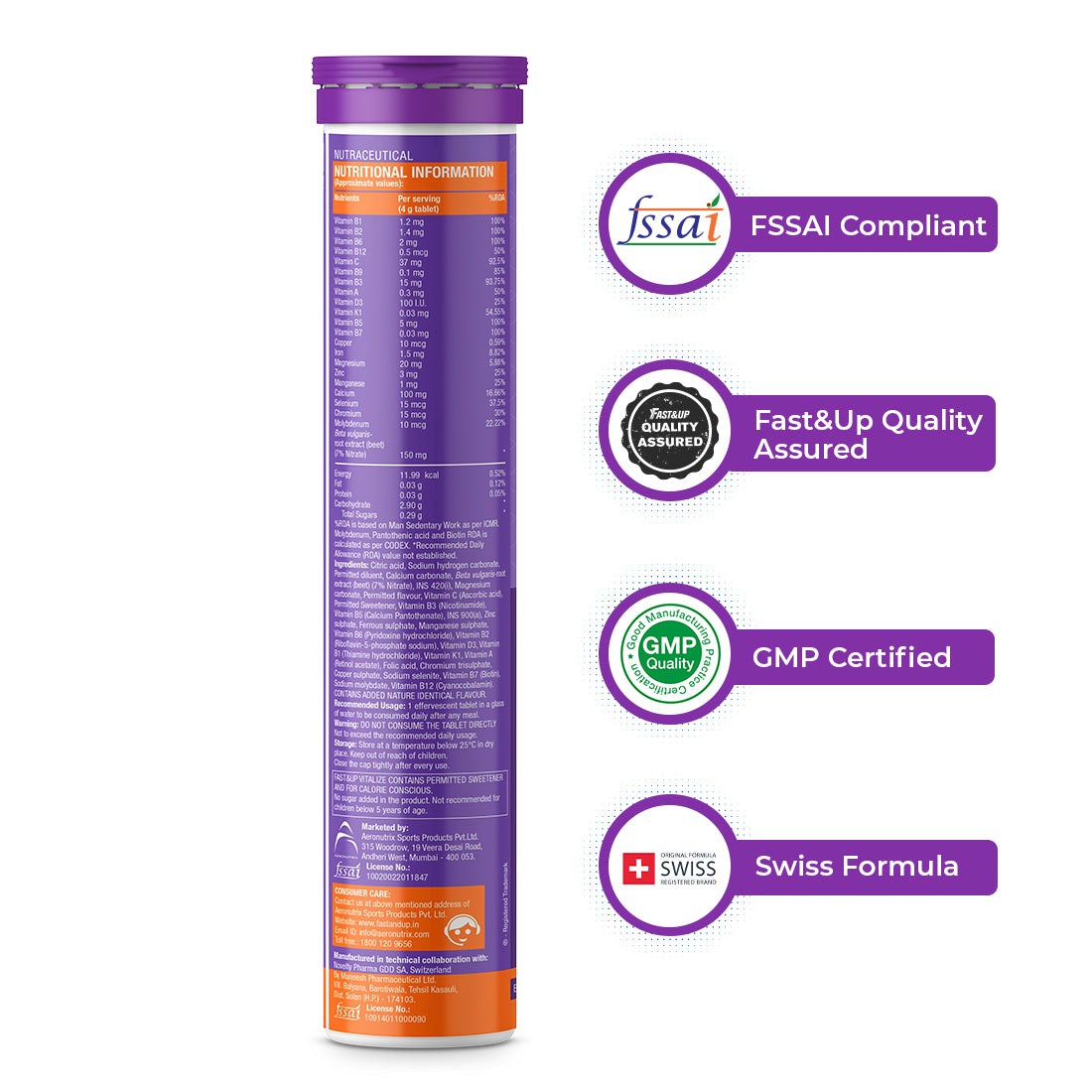 Fast&Up Vitalize - Multivitamin Tablets For Daily Energy & Health