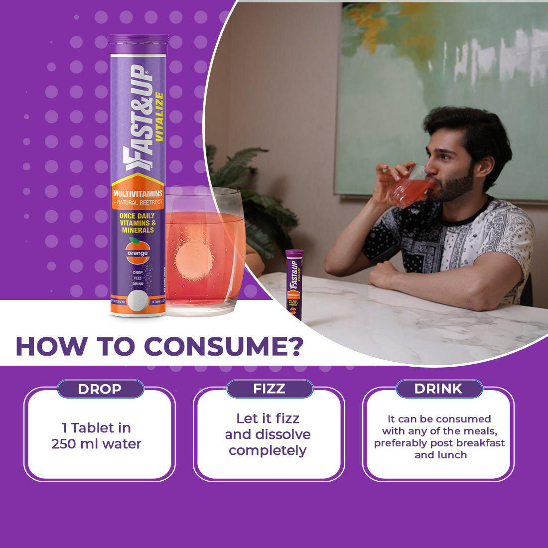 Fast&Up Vitalize - Multivitamin Tablets For Daily Energy & Health