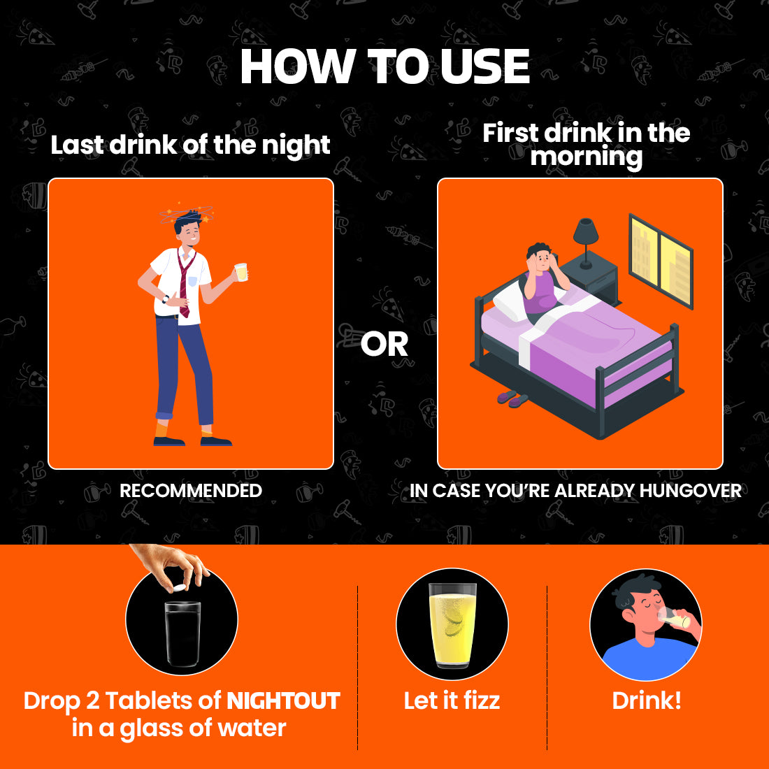 NightOut - Instant Hangover Relief Tablets - Fizzy Lemon