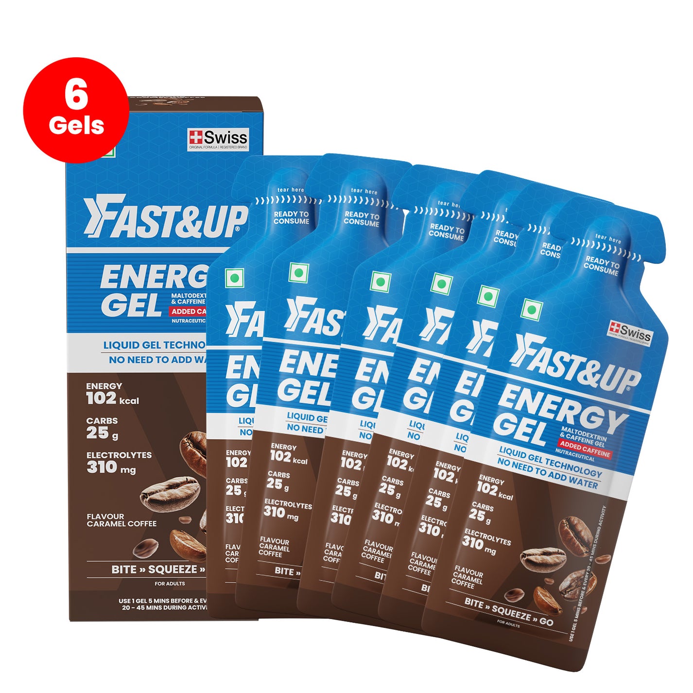 Fast&Up Caffeinated Energy Gel Caramel Coffee Flavour