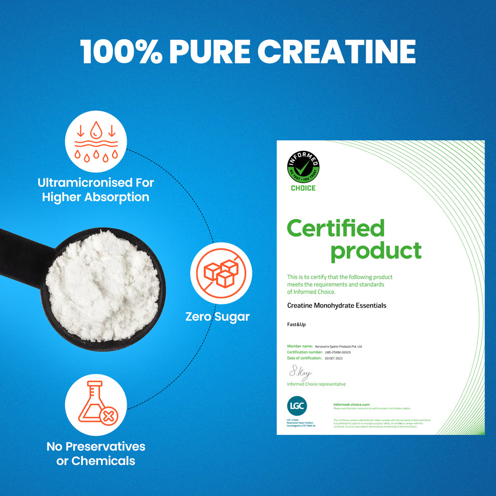 Creatine Monohydrate Essentials Supplements Online - Fast&Up